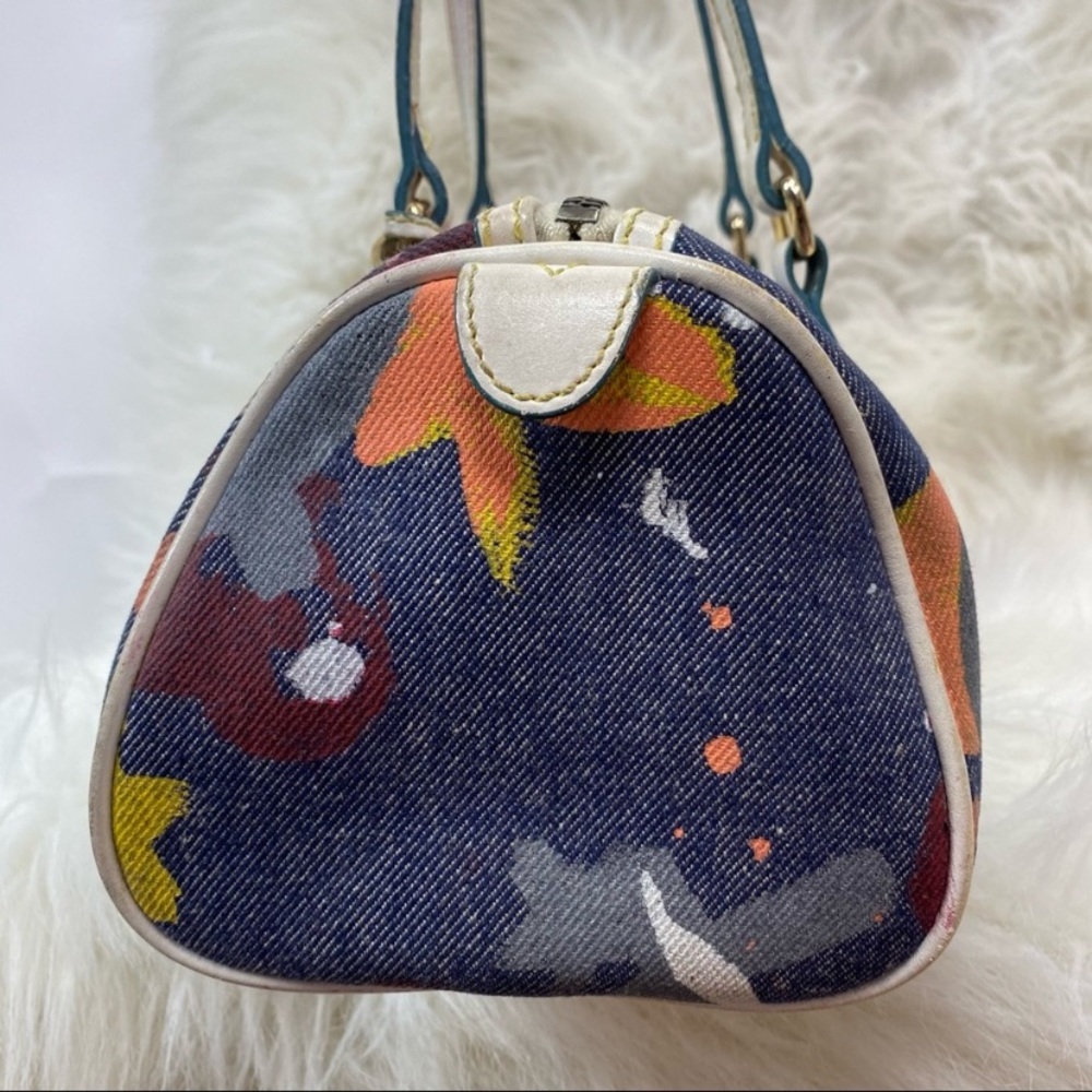 Dooney & Bourke Paint Splatter Denim Barrel Shoulder … - Gem